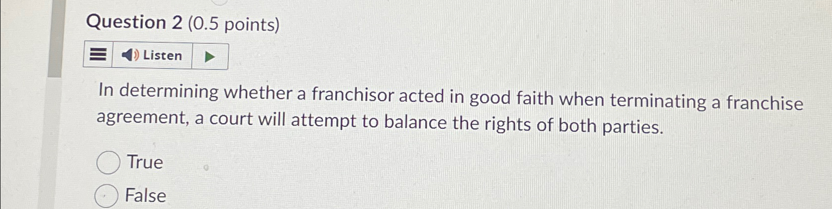Solved Question 2 ( 0.5 ﻿points) In determining whether a | Chegg.com