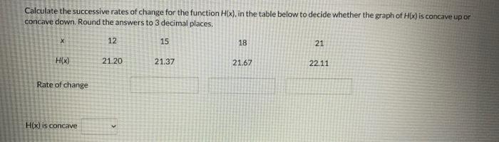 Solved Calculate the successive rates of change for the | Chegg.com