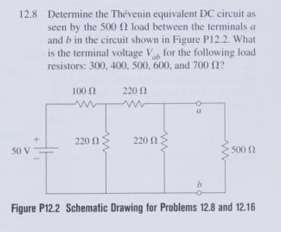 Solved 12.8 ﻿Determine the Thévenin equivalent DC circuit as | Chegg.com