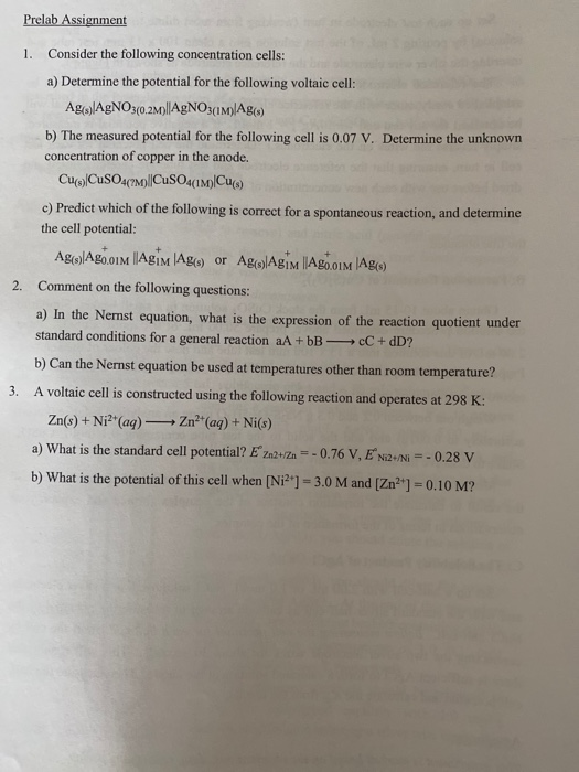 Solved Prelab Assignment 1. Consider the following | Chegg.com