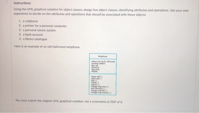Solved Instructions Using the UML graphical notation for | Chegg.com