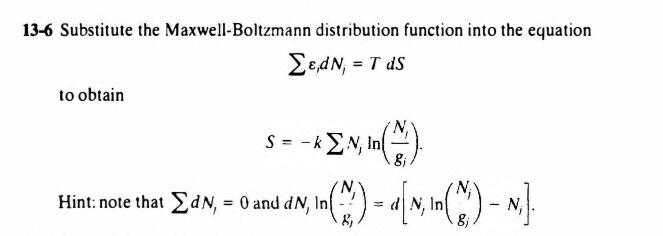 Solved 13-6 Substitute the Maxwell-Boltzmann distribution | Chegg.com