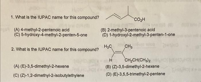 Solved 1. What is the IUPAC name for this compound? COH (A) | Chegg.com