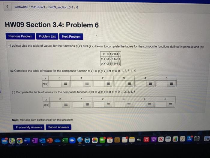 Solved webwork / ma109821 /hw09_section_3.4/6 HW09 Section | Chegg.com