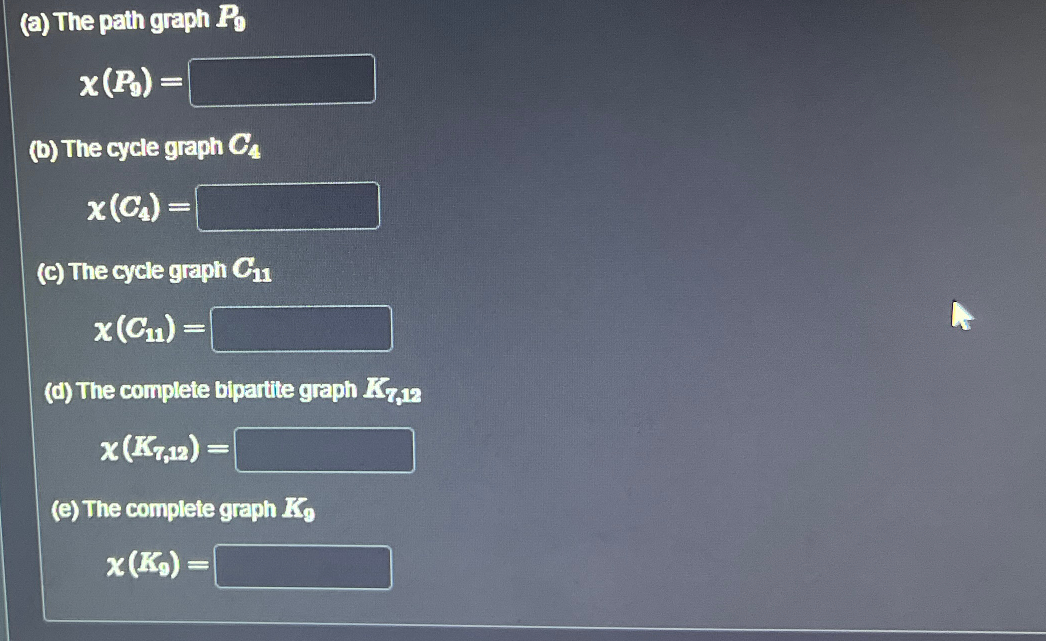 (a) ﻿The path graph P9x(P9)=(b) ﻿The cycle graph | Chegg.com
