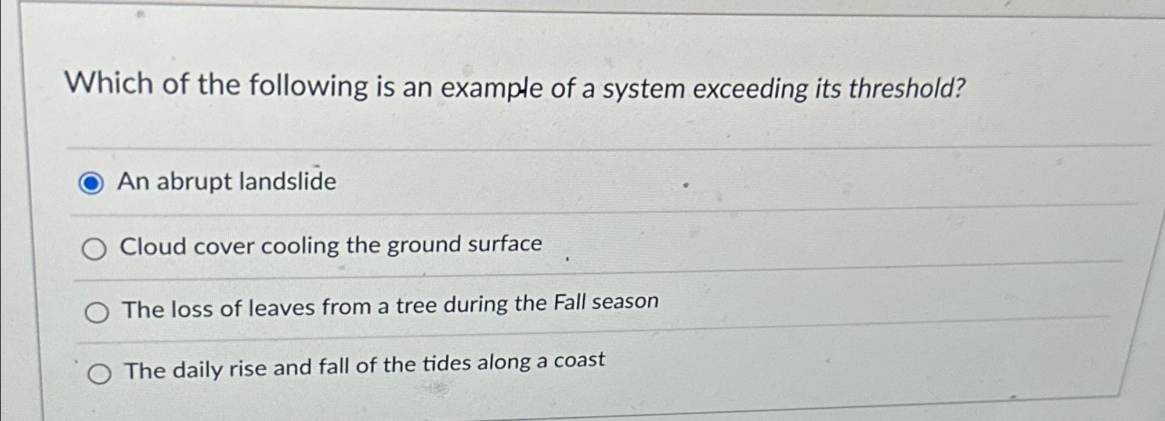 Solved Which of the following is an example of a system | Chegg.com