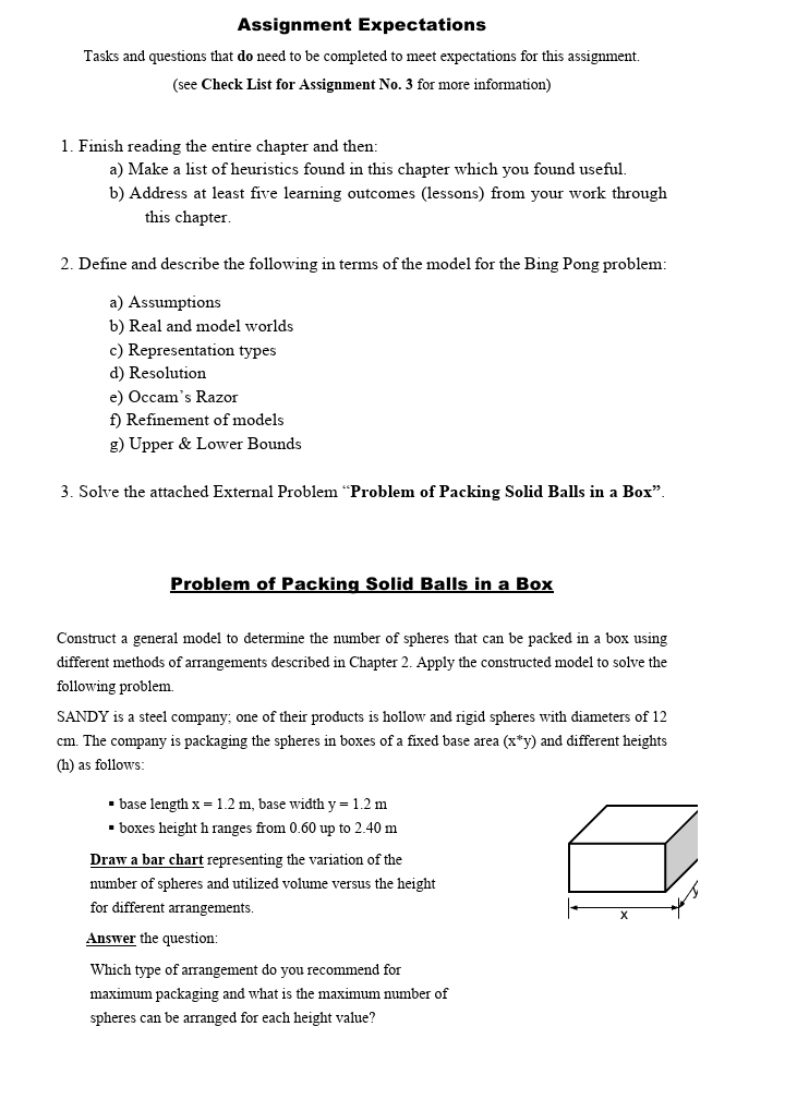 Solved Assignment ExpectationsTasks and questions that do | Chegg.com