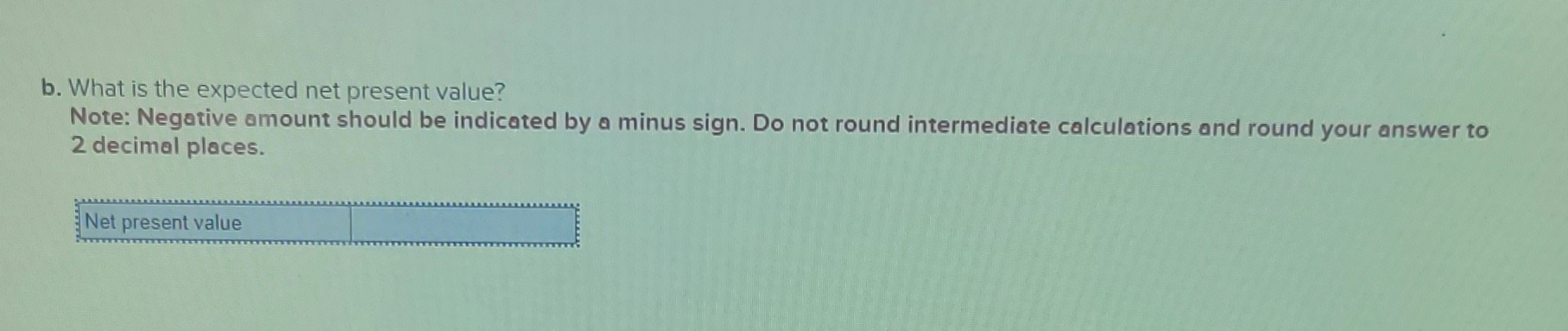 Solved Problem 13-16 (Algo) ﻿Expected value with net present | Chegg.com