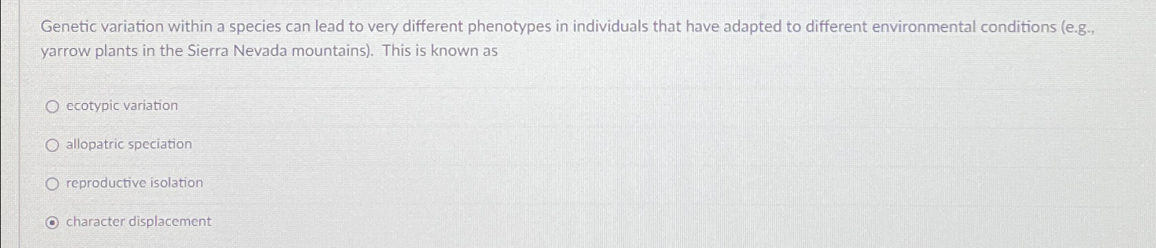 Solved Genetic variation within a species can lead to very | Chegg.com