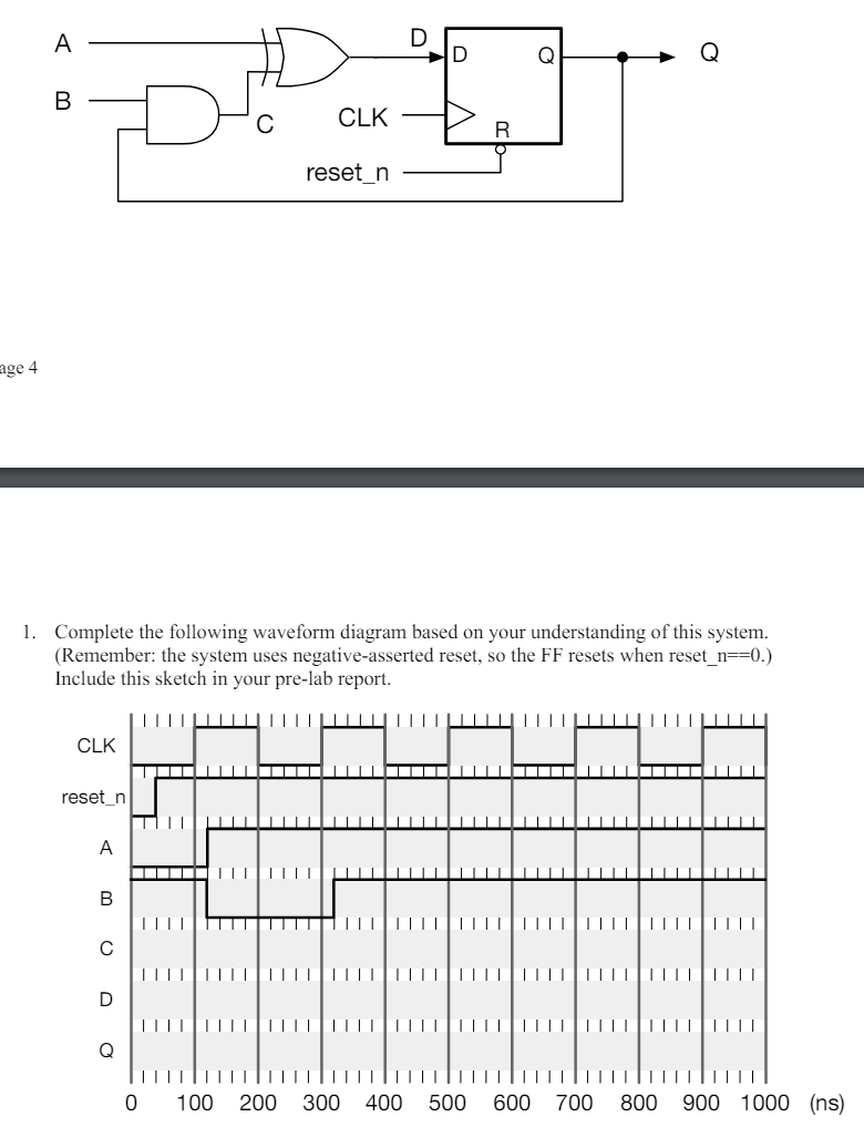 Solved Complete the following waveform diagram based on your | Chegg.com