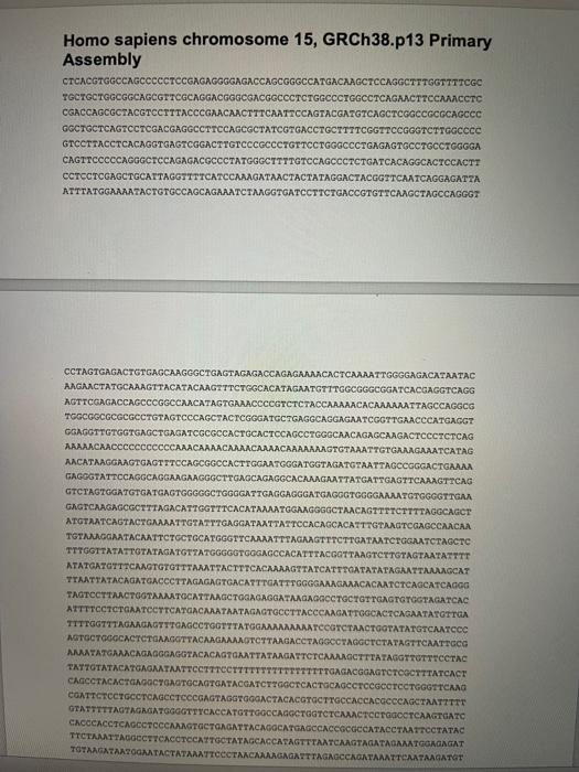 Solved Here I have the HEXA gene's sequence. I have to use | Chegg.com
