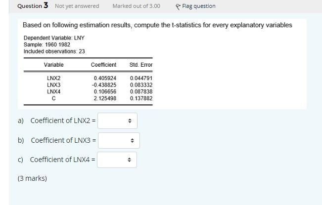 Solved Based on following estimation results, compute the | Chegg.com