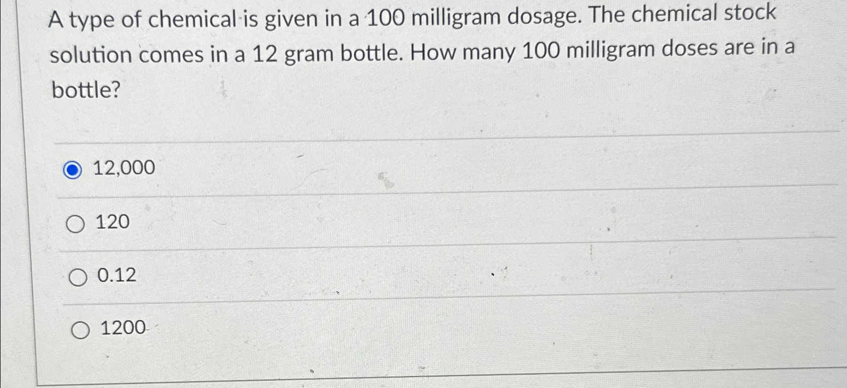 Solved A type of chemical is given in a 100 ﻿milligram | Chegg.com