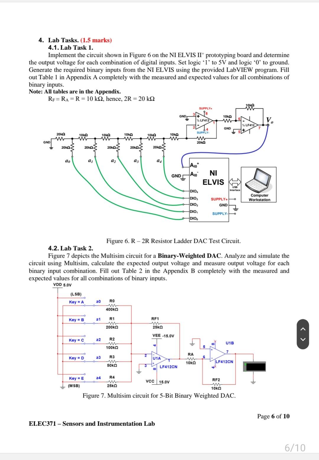ELEC371 - > Sensors and Instrumentation Lab. Lab | Chegg.com