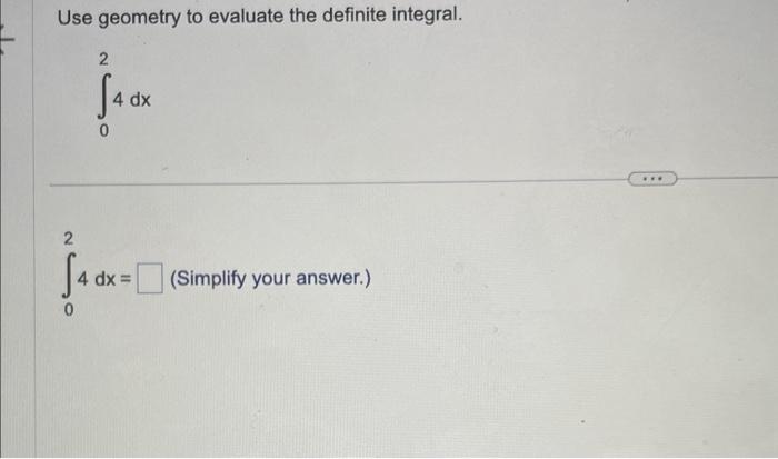 Solved Use geometry to evaluate the definite integral. | Chegg.com