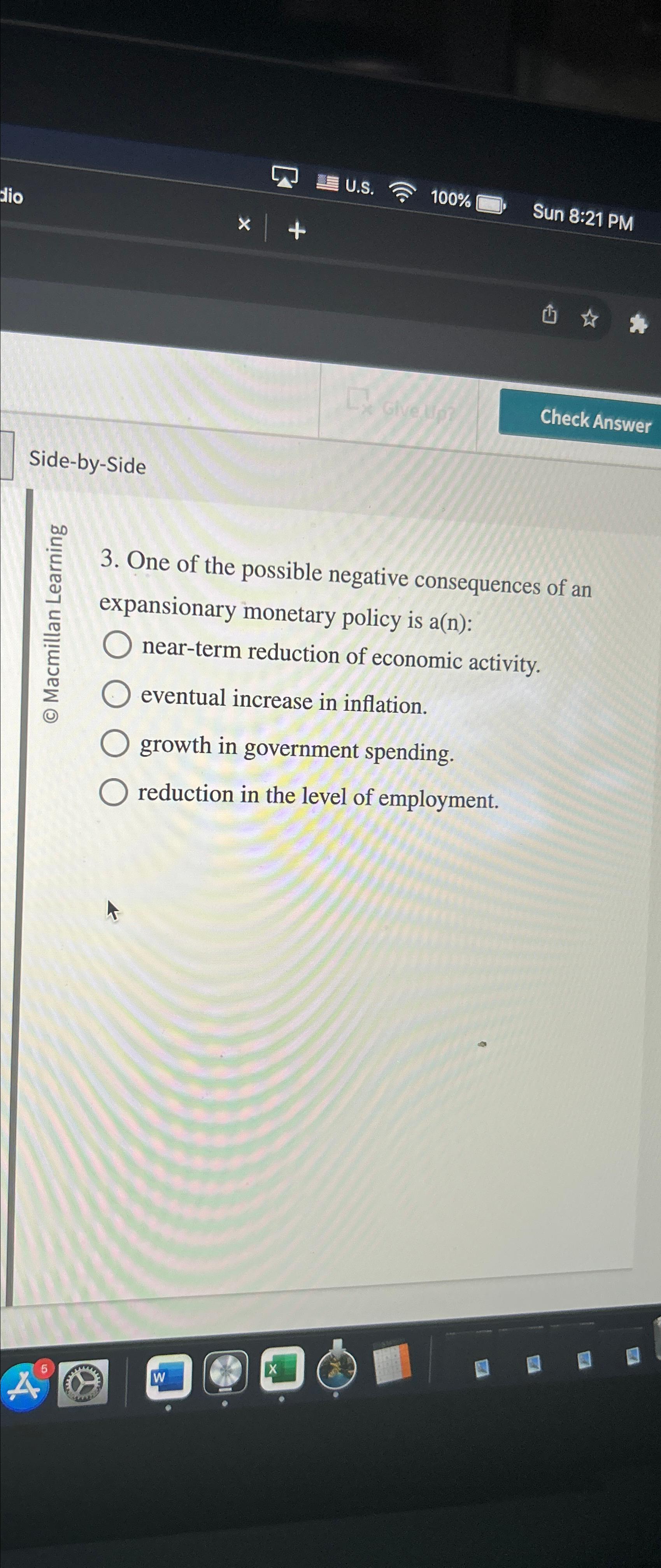 Solved 3. ﻿One of the possible negative consequences of an | Chegg.com