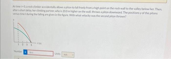 Solved At time t=0 a a rock climber acccidentally allows a | Chegg.com