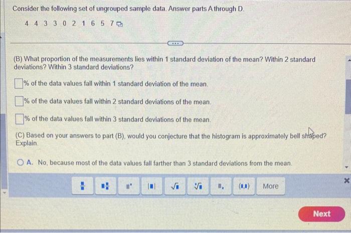 Solved Consider the following set of ungrouped sample data. | Chegg.com