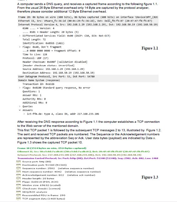 Solved a How many Byte does the pure DNS response message | Chegg.com