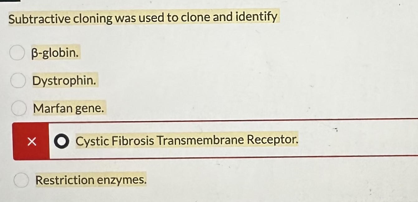 Solved Subtractive cloning was used to clone and | Chegg.com