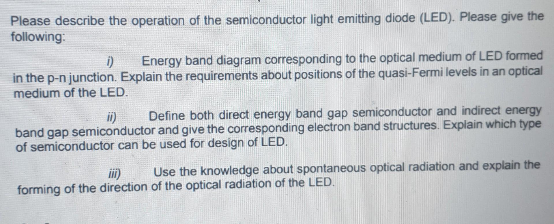 Solved Please describe the operation of the semiconductor | Chegg.com