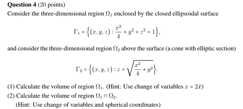 Solved Question 4 (20 ﻿points)Consider the three-dimensional | Chegg.com