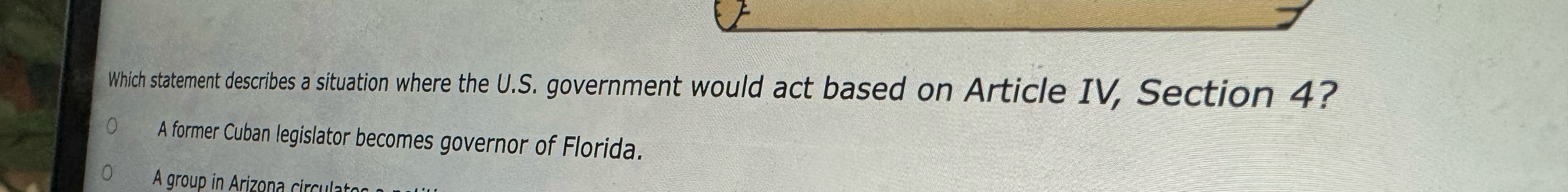 Solved Which statement describes a situation where the U.S. | Chegg.com