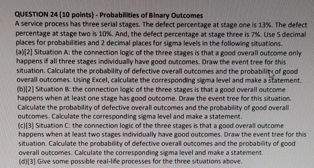 Solved QUESTION 24 (10 points) - Probabilities of Binary | Chegg.com