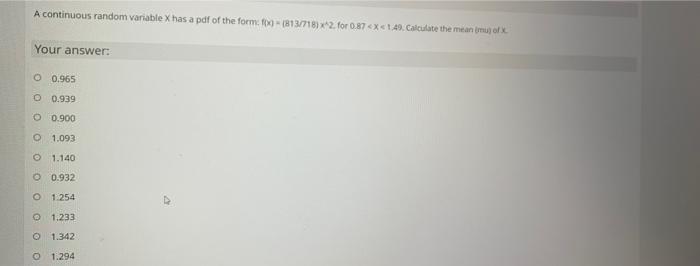 Solved A Continuous Random Variable Xhas A Pdf Of The Form 8419