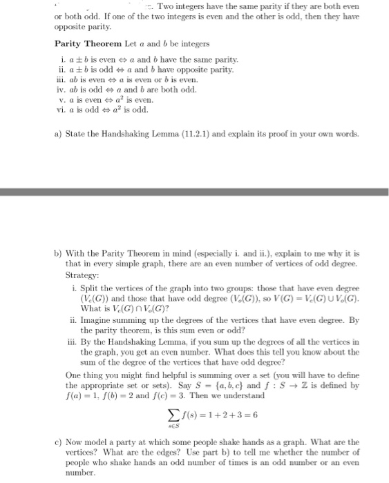 Solved Two integers have the same parity if they are both | Chegg.com