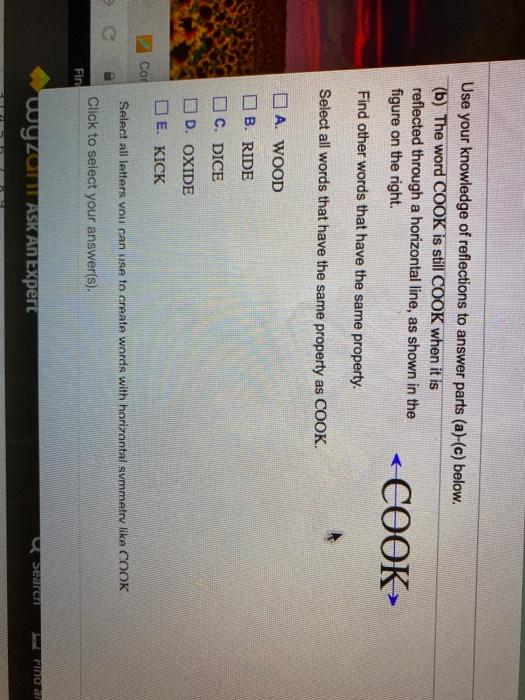 Solved Use your knowledge of reflections to answer parts | Chegg.com