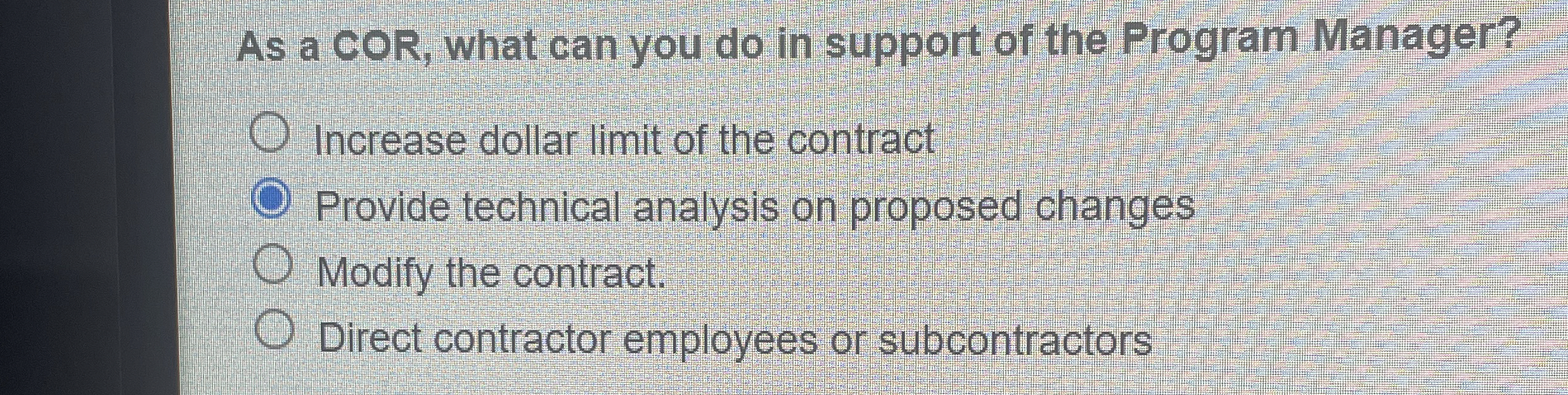 Solved As a COR, what can you do in support of the Program | Chegg.com