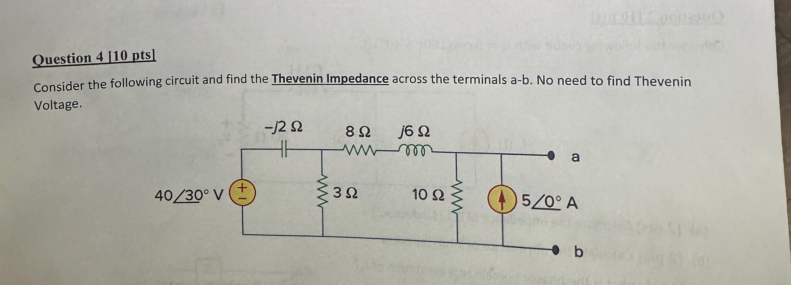 Solved Question 4[10pts]Consider the following circuit and | Chegg.com