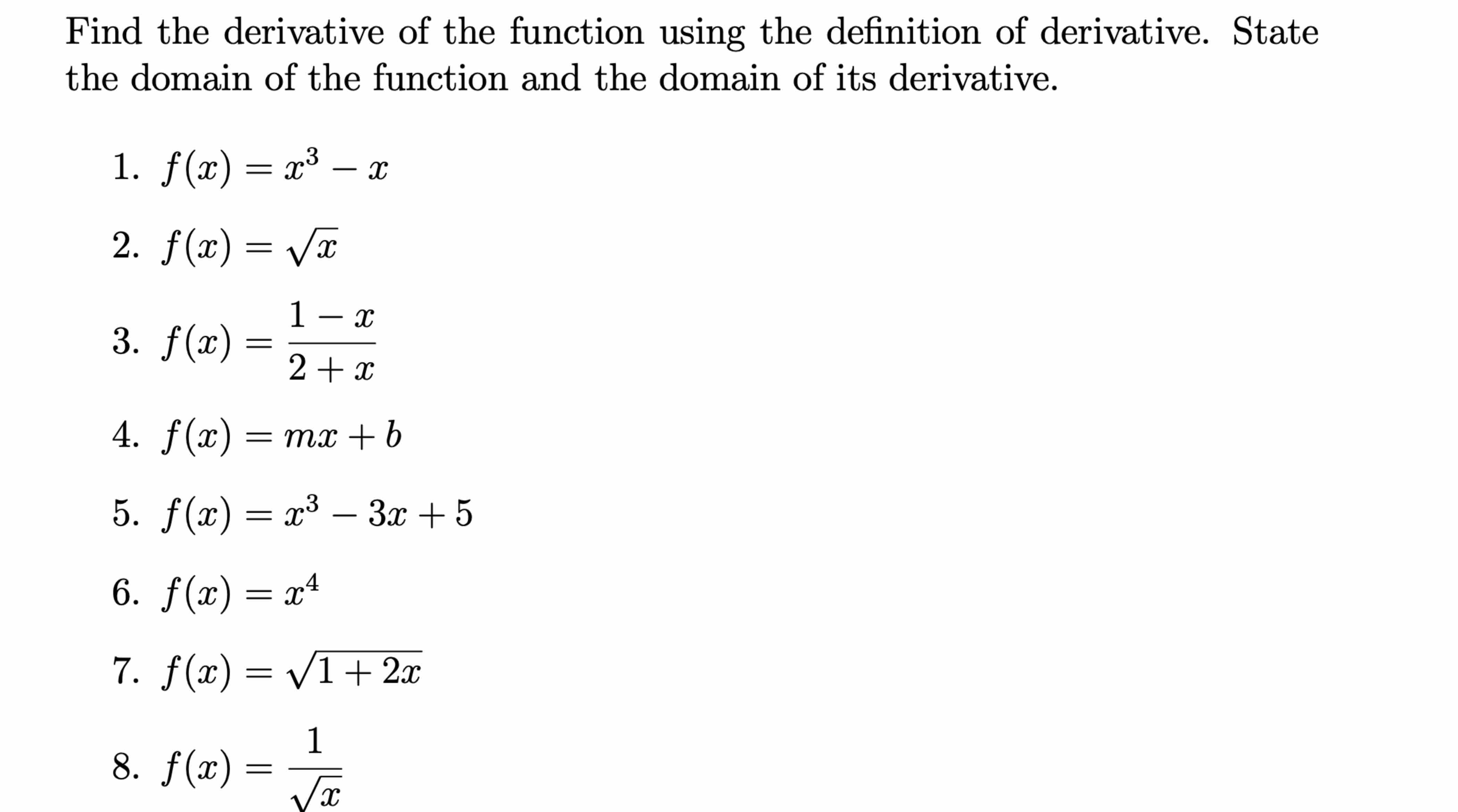 Solved Find the derivative of the function using the | Chegg.com