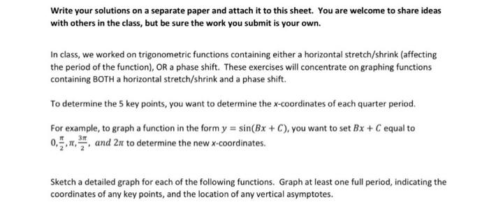 Solved Write your solutions on a separate paper and attach | Chegg.com