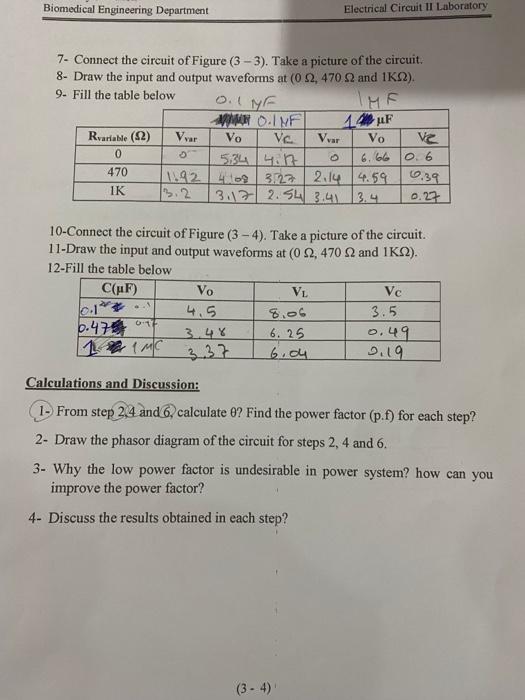 Solved Procedure: 1- Connect the circuit of Figure (3-1). | Chegg.com