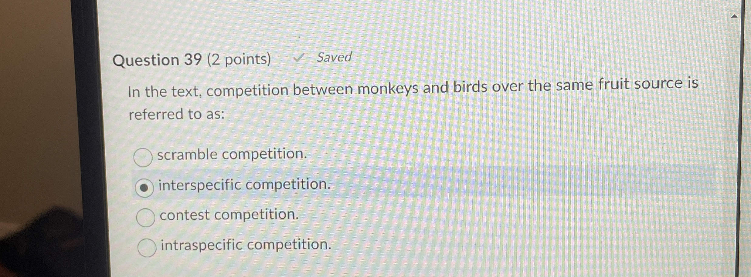 Solved Question 39 (2 ﻿points) ﻿SavedIn the text, | Chegg.com