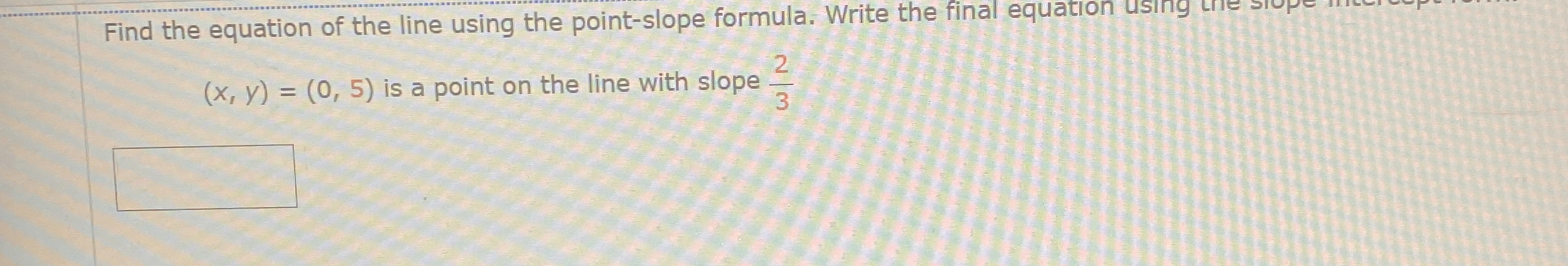 Solved Find the equation of the line using the point-slope | Chegg.com