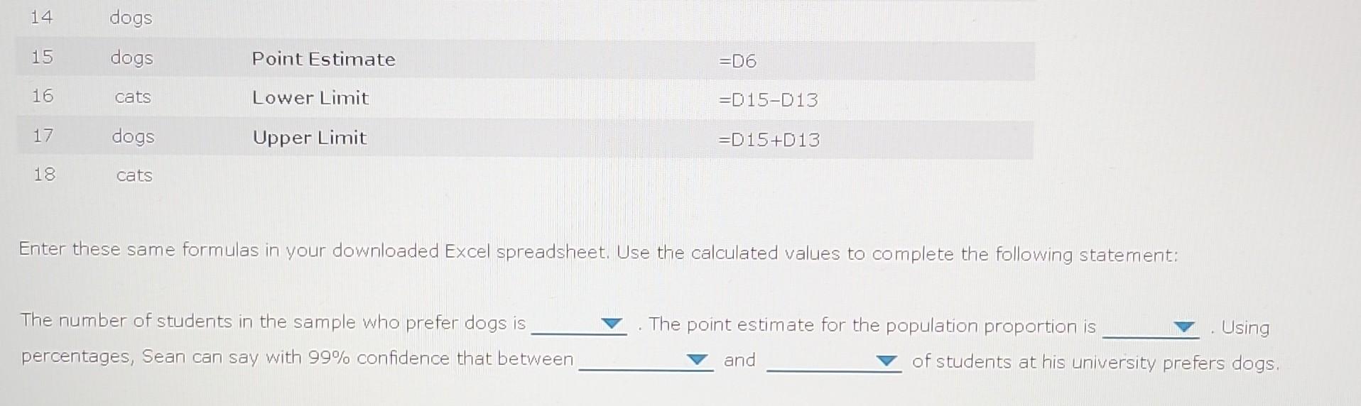 Solved 8. Using Excel - Constructing an interval estimate | Chegg.com