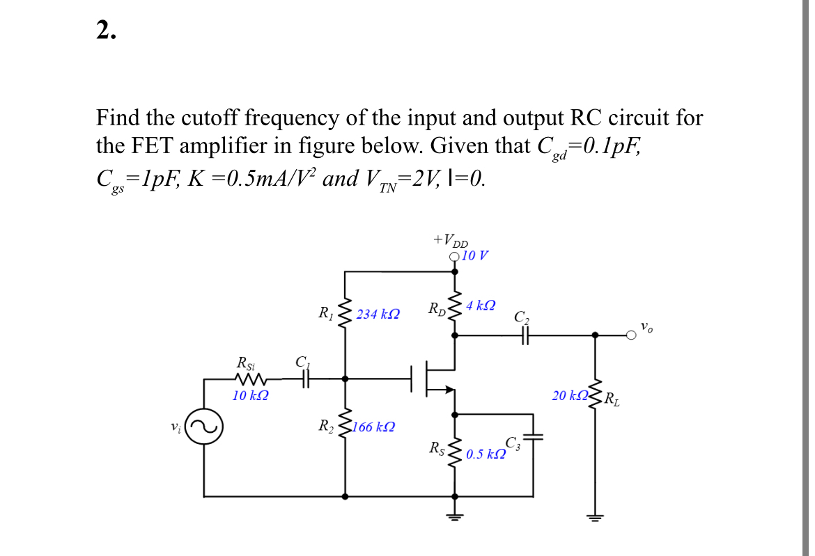 Solved Find the cutoff frequency of the input and output RC | Chegg.com