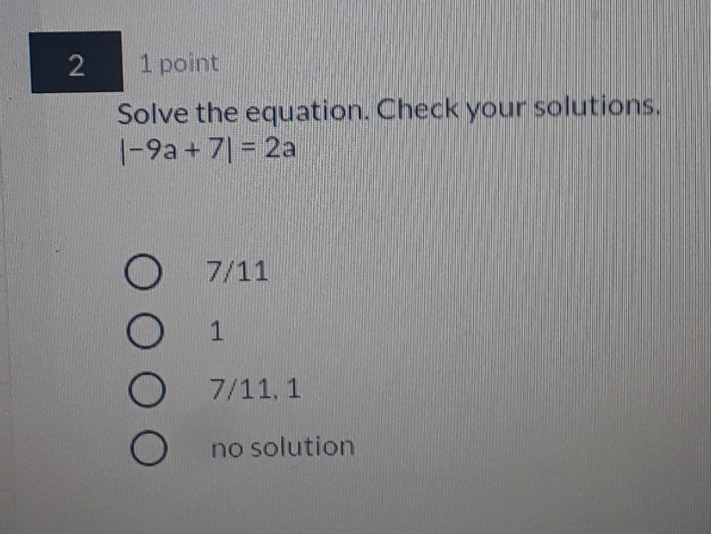 Solved 2 1 point Solve the equation. Check your solutions, | Chegg.com