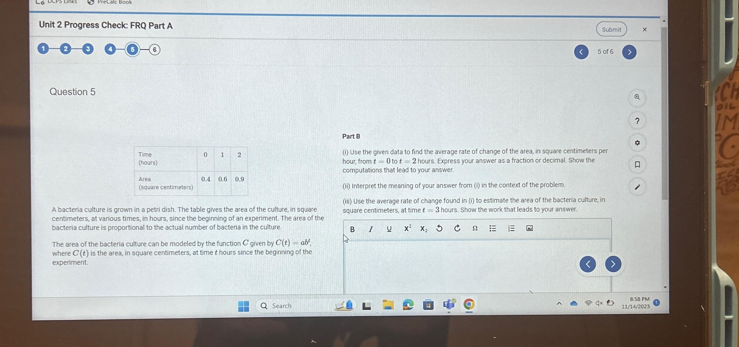 Solved Unit 2 ﻿Progress Check: FRQ Part ASubmit12345(6)5 ﻿of | Chegg.com