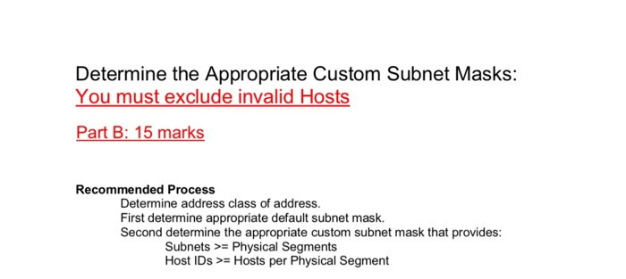 Solved Determine the Appropriate Custom Subnet Masks: | Chegg.com