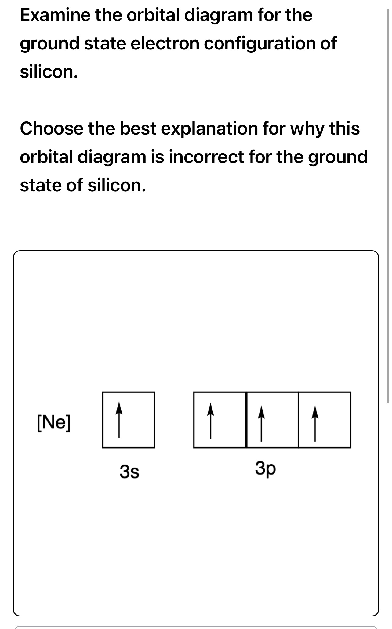 Solved Examine the orbital diagram for the ground state | Chegg.com