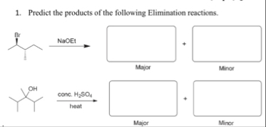 Solved Predict the products of the following Elimination | Chegg.com