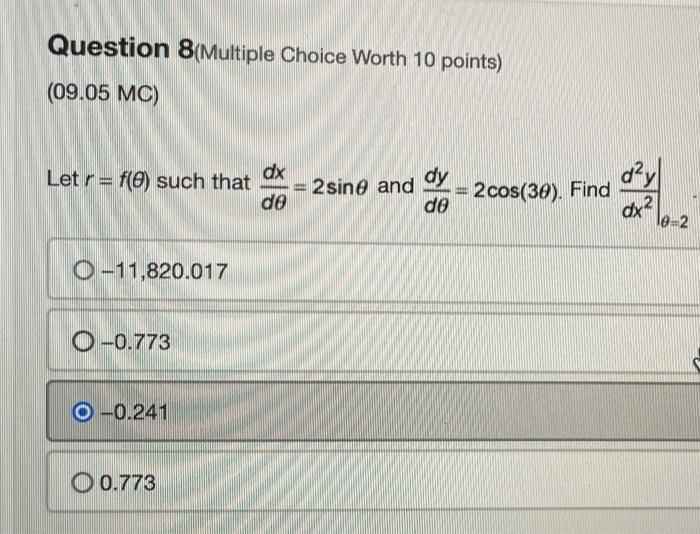 Solved Question 9 Multiple Choice Worth 10 points) (09.06 | Chegg.com