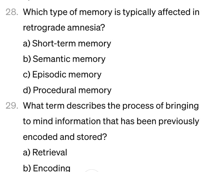 Solved Which type of memory is typically affected in | Chegg.com