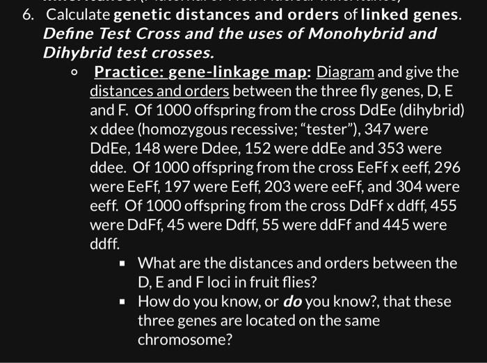 Solved Calculate genetic distances and orders of linked | Chegg.com