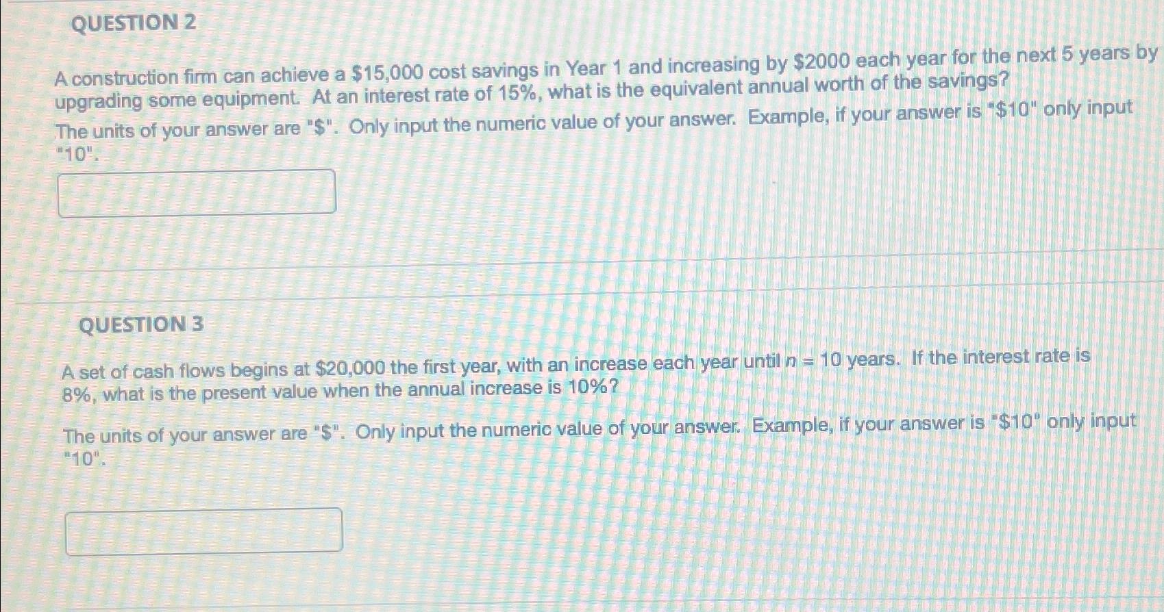 Solved QUESTION 2A construction firm can achieve a $15,000 | Chegg.com
