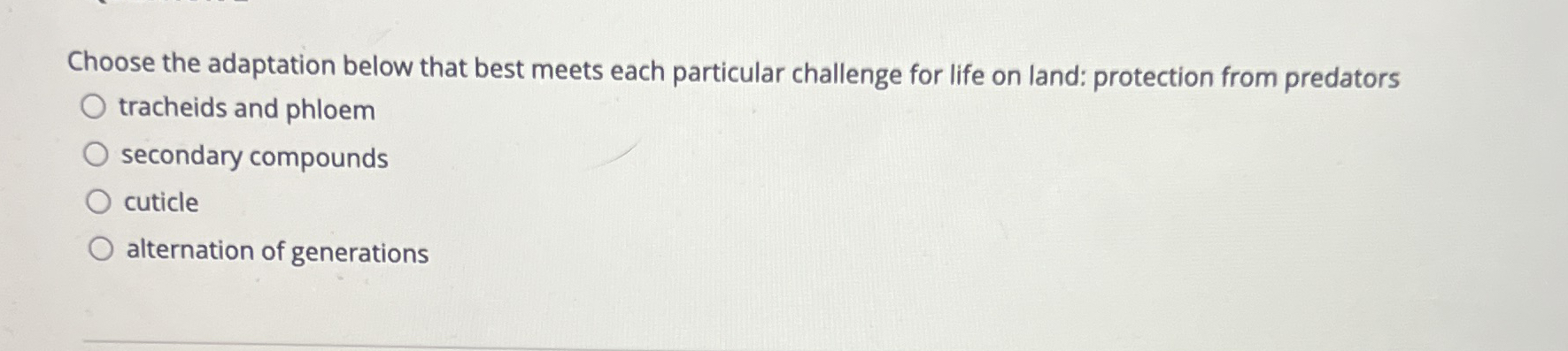 Solved Choose the adaptation below that best meets each | Chegg.com